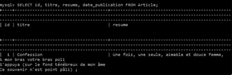 MySQL Affichage table Affichage d une table illisible sur Mysql par StéphanieTRENDEL page