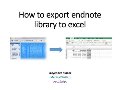 Export Endnote Library To Excel Ppt