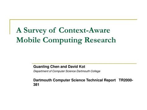 Ppt A Survey Of Context Aware Mobile Computing Research Powerpoint Presentation Id9480097