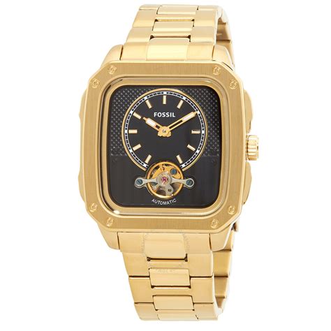 Fossil Inscription Automatic Black Dial Mens Watch Me3239 796483590458 Watches Inscription