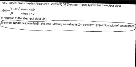 Solved An Lti Linear Time Invariantlinear Shift
