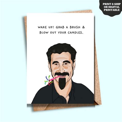 System Of A Down Birthday Card Funny Metal Bday Card Printed Or