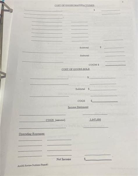 Solved Ace202 Example Problem COGM COGS I S 4 I Hunt Chegg Com