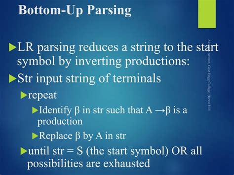 bottom up parser pdf programming languages computing