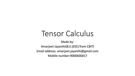 Tensor Calculus Pptx
