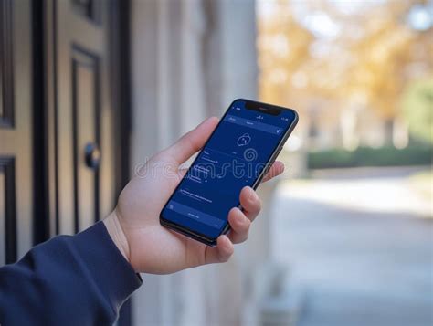 Person Holding Smartphone Displaying Mobile App Interface Outdoors Showcasing Modern Design And