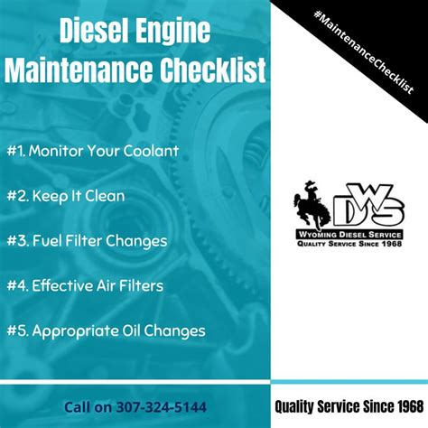 Diesel Engine Maintenance Checklist Maintenance Checklist Keep It