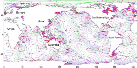 The Co Tidal Map Of The M2 Constituent In The Global Ocean Where The Download Scientific