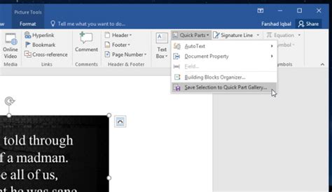 How To Insert Custom Quick Parts In Word