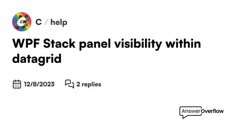 Wpf Stack Panel Visibility Within Datagrid C