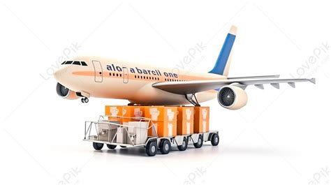 빠른 배송 흰색 배경에 화물 컨테이너가 있는 3d 렌더링된 만화 장난감 제트 비행기 빠른 배송 흰색 배경에 화물 컨테이너가 있는 3d 렌더링된 만화 장난감 제트 비행기