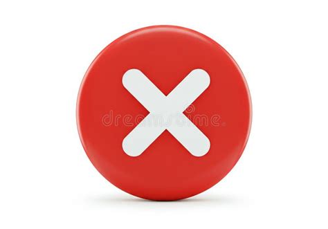 Minimal Red X Icon For System Error Cancellation Alert Design Stock