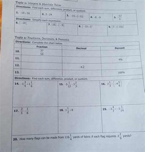 solved topic 1 integers and absolute value directions find
