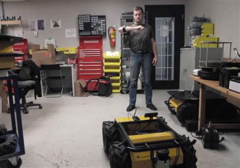 Gesture Controlled Clearpath Husky Robot Unmanned Systems Technology