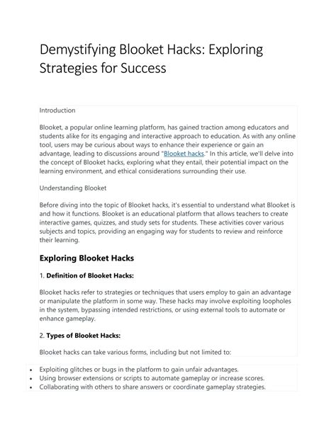 PPT Demystifying Blooket Hacks PowerPoint Presentation Free Download ID