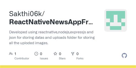 GitHub Sakthi K ReactNativeNewsAppFrontend Developed Using Reactnative Nodejs Expressjs And