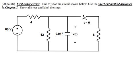 Solved Points First Order Circuit Find V T For The Chegg