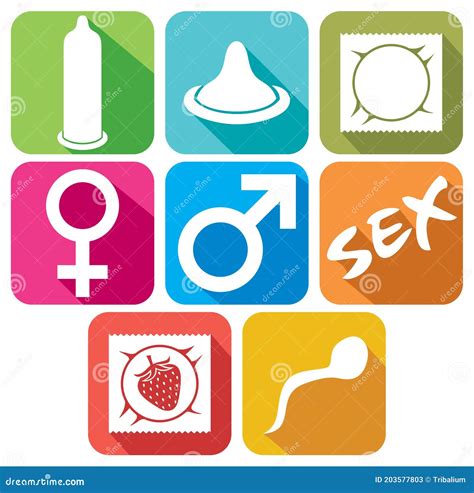 Sex Flat Icon Set Vector Illustration Stock Vector Illustration Of Button Healthy