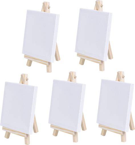 5pack Mini Easel With Art Canvas Canvas Art Boards Pre Stretched And Primed Blank Canvas Table