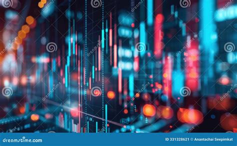 Blurred Colorful Graph Depicting Fluctuating Stock Market Data In A Futuristic Digital