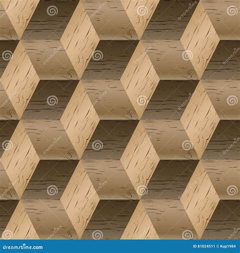 Seamless Pattern Of Wooden Cubes Vector Illustration Stock Vector Illustration Of Grain