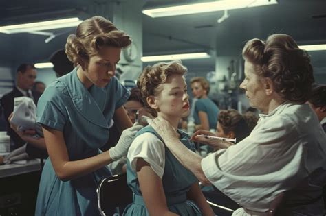 Uma Enfermeira Administra Uma Vacina Contra O Tétano A Um Paciente Com