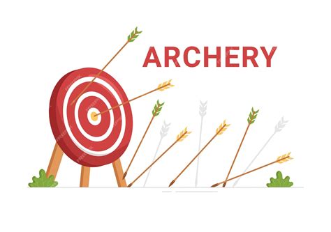 Esporte De Tiro Com Arco Com Arco E Flecha Apontando Para O Alvo Para Atividade De Recreação Ao