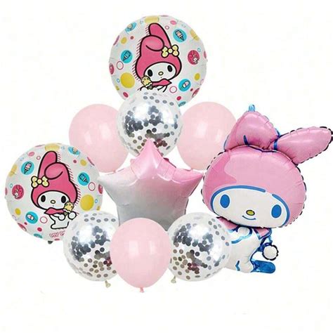 Sanrio 10pcs Sanrio Party Balloons Kuromi Birthday Party Aluminum Film