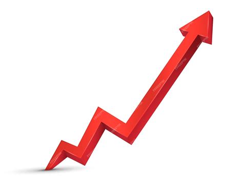 빨간색 화살표 흰색 배경 벡터 일러스트 레이 션에 고립 된 3d Up 금융 그래프 프리미엄 벡터