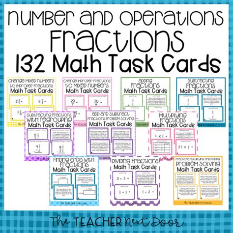 5th Grade Number And Operations Fractions Task Card Bundle The Teacher Next Door