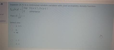 Solved 19 Suppose Xy Is A Continuous Random Variables