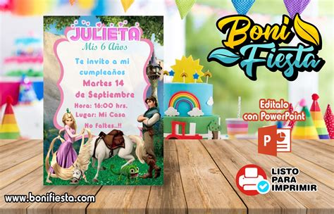 Invitaci N De Rapunzel Boni Fiesta