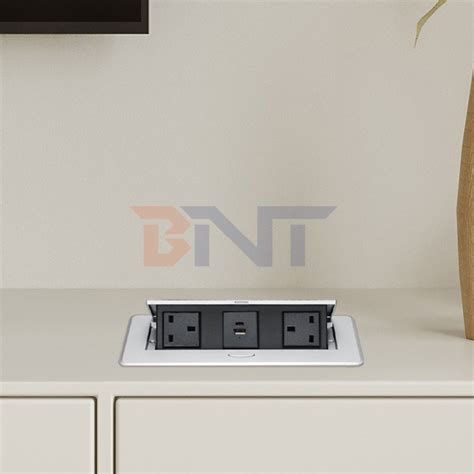 Custom Pop Up Design Electric Power Uk Plug Socket Flush Mount 2 Outlets Tabletop Socket For