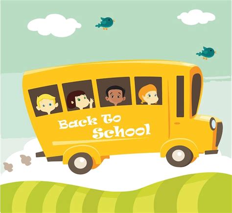 Premium Vector School Bus Vector Free