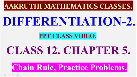 Differentiability Differentiation Chain Rule Class 12 Mathematics Chapter 5 Youtube