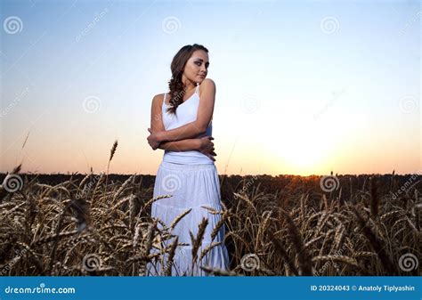 Woman In Wheat Field Stock Image Image Of Summer Wheat 20324043