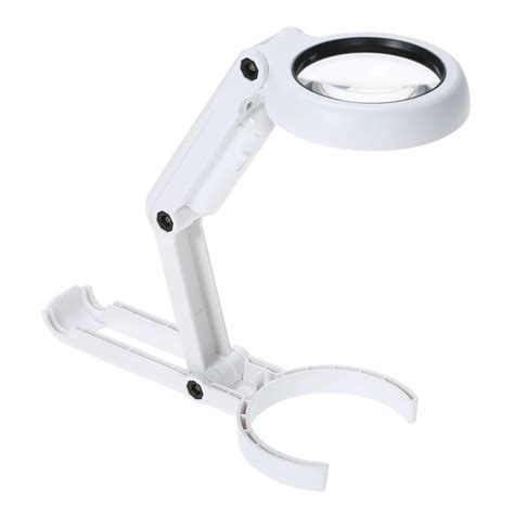 6 Led Folding Light Reading Magnifier 7x Magnifying Glass Table Desk Type Lamp Handheld Foldable