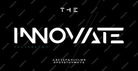 Premium Vector Innovative Sleek Alphabet Bold Geometric Sans Serif Letters Cuttingedge Digital