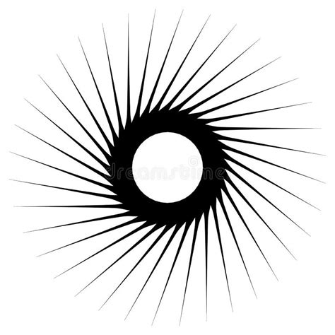 Abstract Geometric Spiral Ripple Element With Circular Concentric Lines Abstract Monochrome