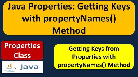 Java Properties Getting Keys With Propertynames Method Java Properties Java Tutorial