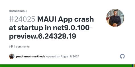 Maui App Crash At Startup In Net90100 Preview62432819 · Issue