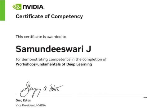 Samundeeswari J On Linkedin I Have Completed My Workshop On Fundamentals Of Deep Learning