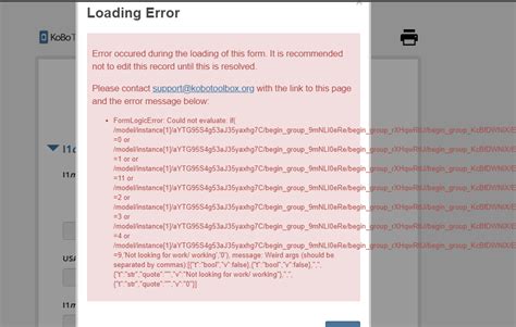 Error Loading Submitted Form Data Management Kobotoolbox Community