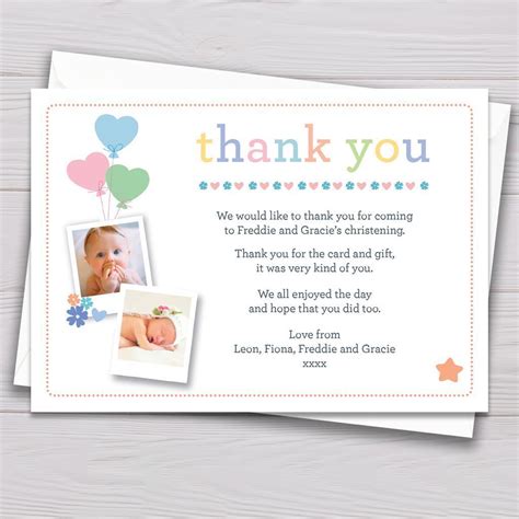 Examples Of Thank You Cards For Christening Photo Christening