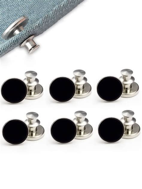 6pcs Detachable Metal Button Metal Buttons Women Accessories Metal