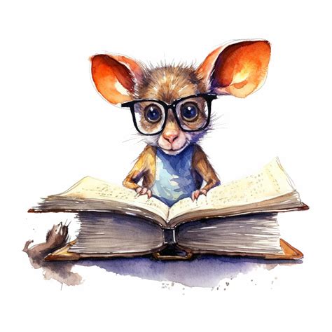 Premium Ai Image There Is A Watercolor Drawing Of A Mouse Wearing