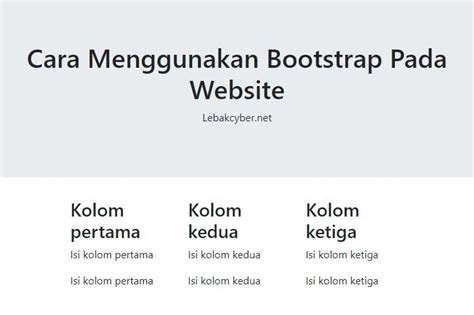 Cara Menggunakan Bootstrap Pada Website Lebak Cyber