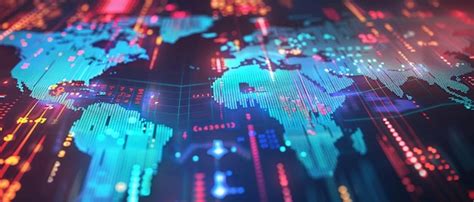 Premium Photo A Digital Visualization Of A Global Data Network Featuring Financial Charts
