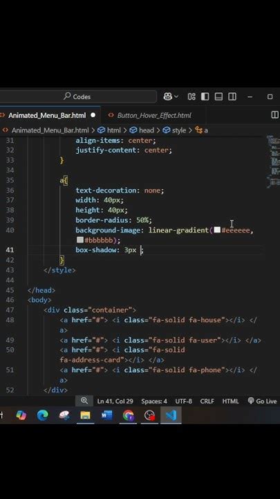 Animated Menu Bar 🎃 Using Html And Css Youtube