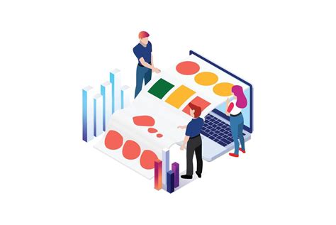 Isometric Expert Team For Data Analysis Business Statistic Management Consulting Marketing